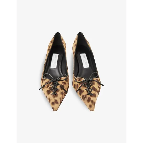 JIMMY CHOO Scarlett 50 Leopard-pattern Calf-hair Courts - Natural