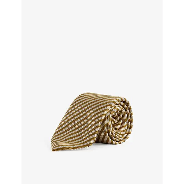 Dunhill Striped Silk Tie - Ochre