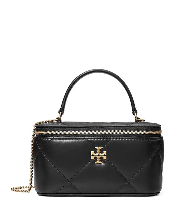 Tory Burch Kira Diamond Quilted Leather Vanity Bag - Black