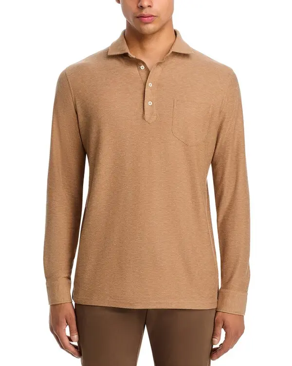 Peter Millar Ramble Cotton & Cashmere Long Sleeve Polo Shirt