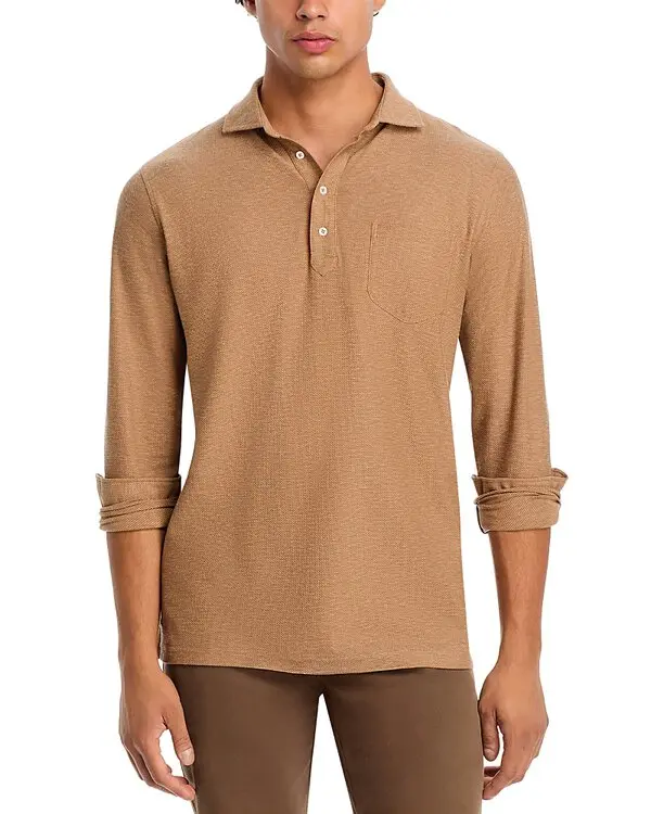 Peter Millar Ramble Cotton & Cashmere Long Sleeve Polo Shirt