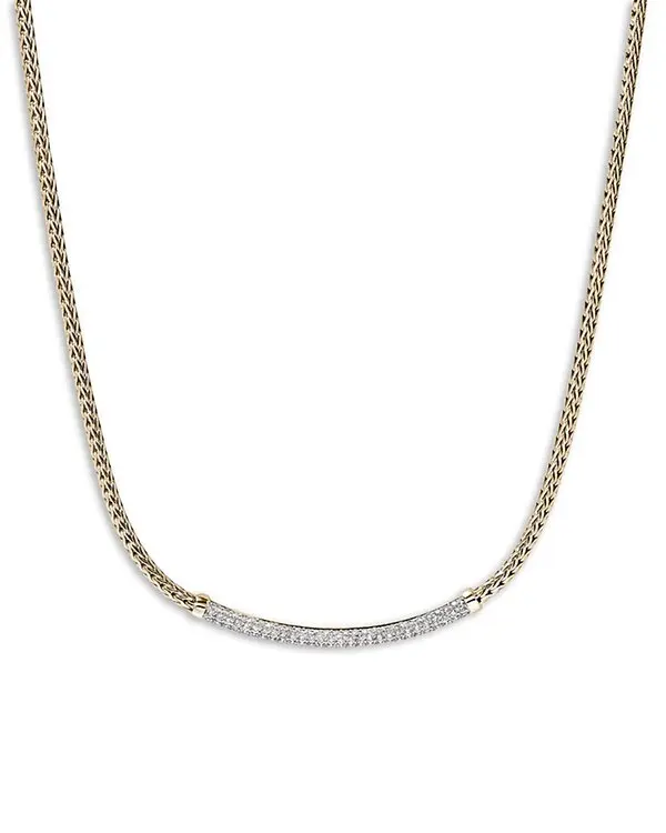 John Hardy 14k Yellow Diamond Bar Necklace - Gold
