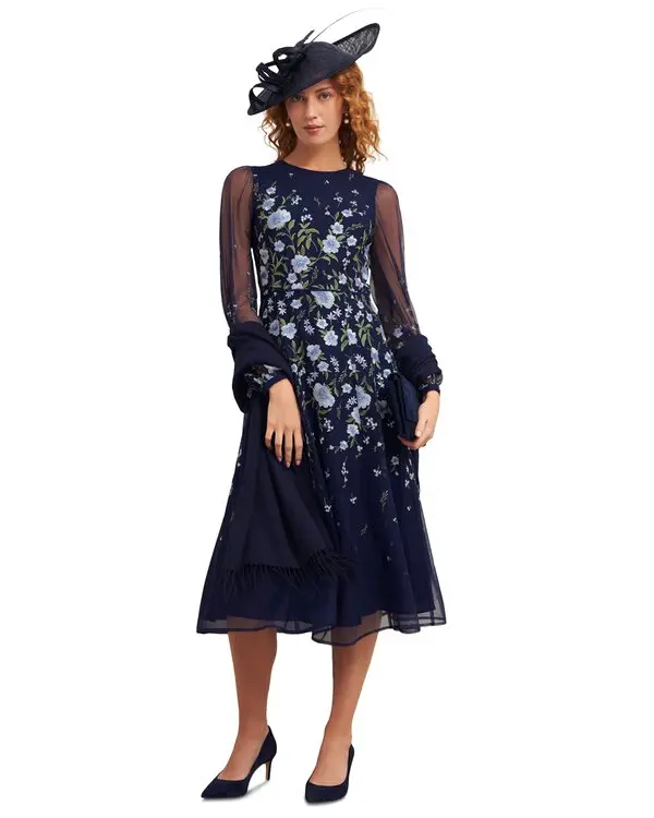 HOBBS LONDON Lois Embroidered Midi Dress