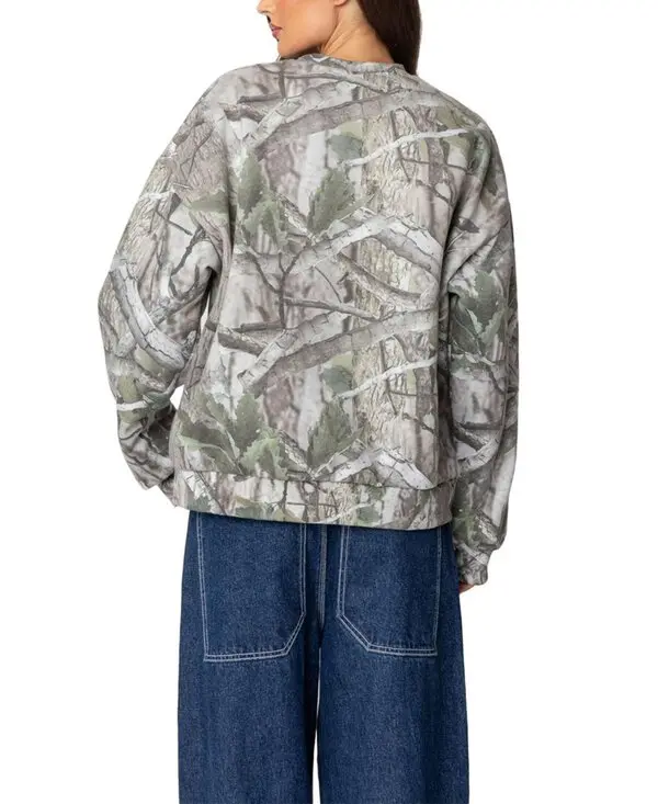 EDIKTED Cali Camo Sweatshirt