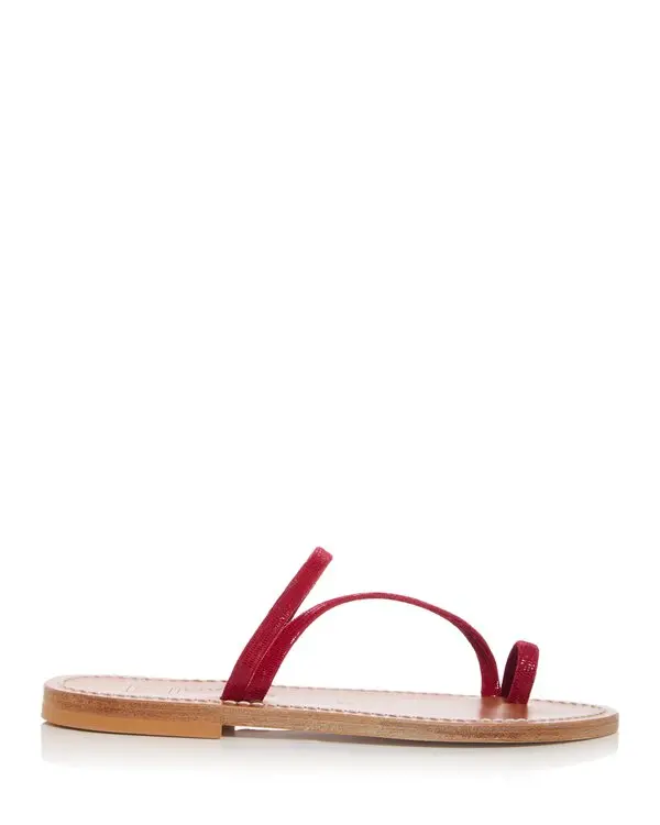K.JACQUES Actium Embossed Strappy Sandals - Tejus Roug
