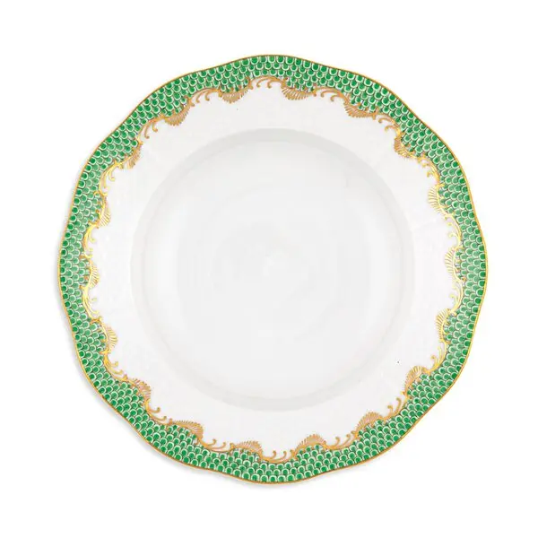 HEREND Rimmed Soup Plate - Evergreen