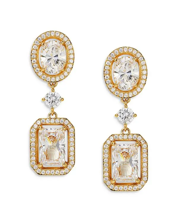 Nadri Radiant Cubic Zirconia Drop Earrings - Gold