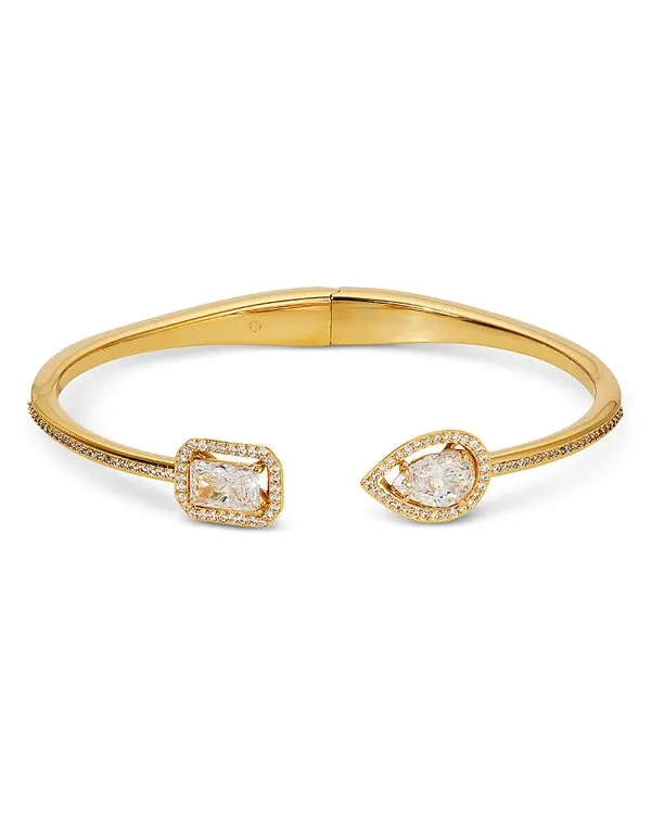 Nadri Cubic Zirconia Halo Cuff Bracelet - Gold