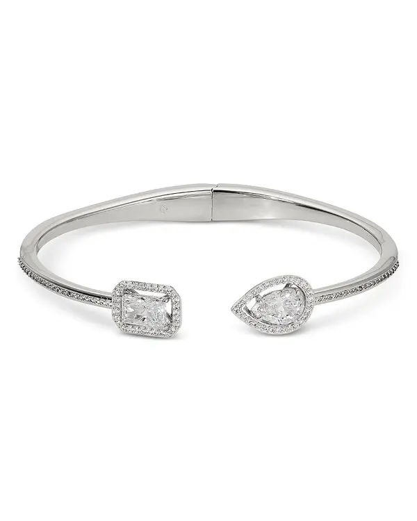Nadri Cubic Zirconia Halo Cuff Bracelet - Silver