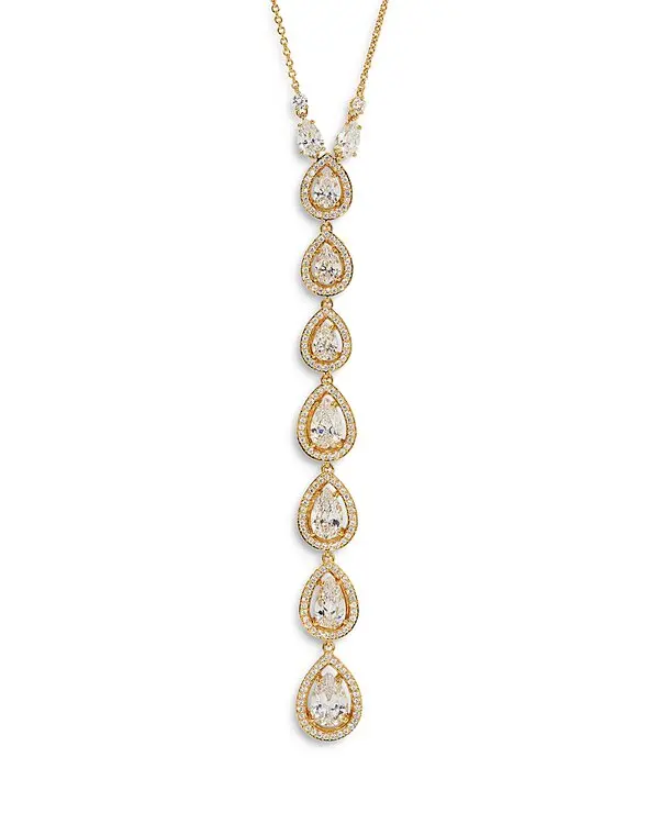 Nadri Radiant Cubic Zirconia Lariat Necklace - Gold