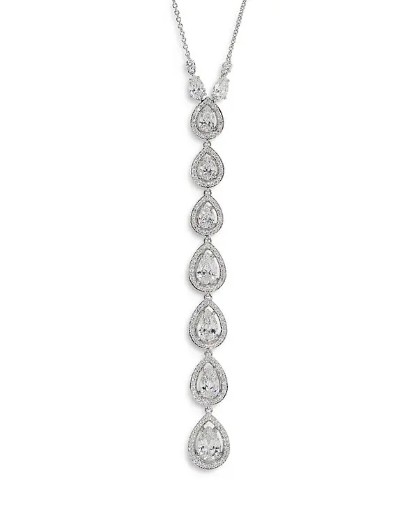 Nadri Radiant Cubic Zirconia Lariat Necklace - Silver
