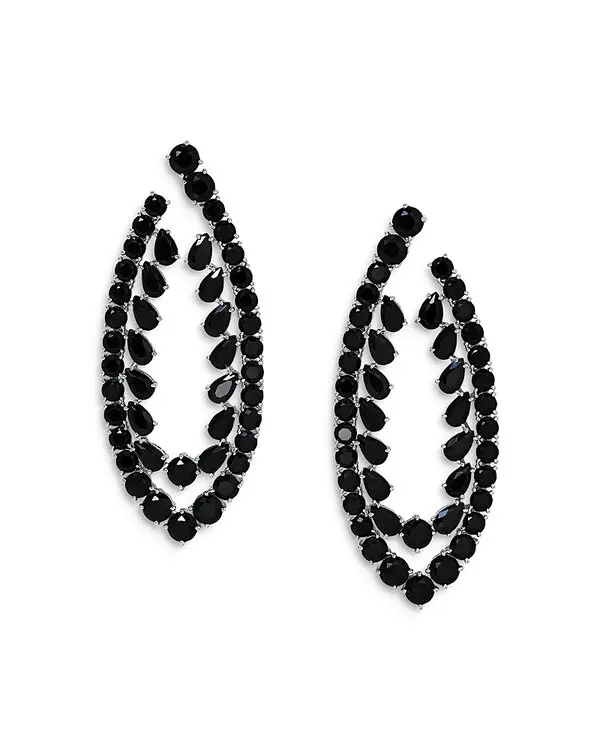 Nadri Starlet Stone Drop Earrings - Black