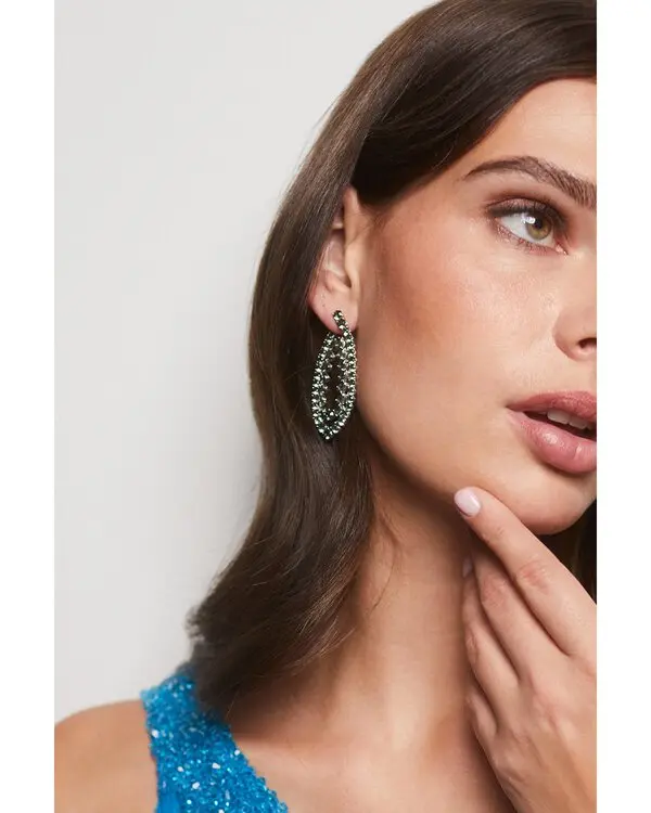 Nadri Starlet Stone Drop Earrings - Green