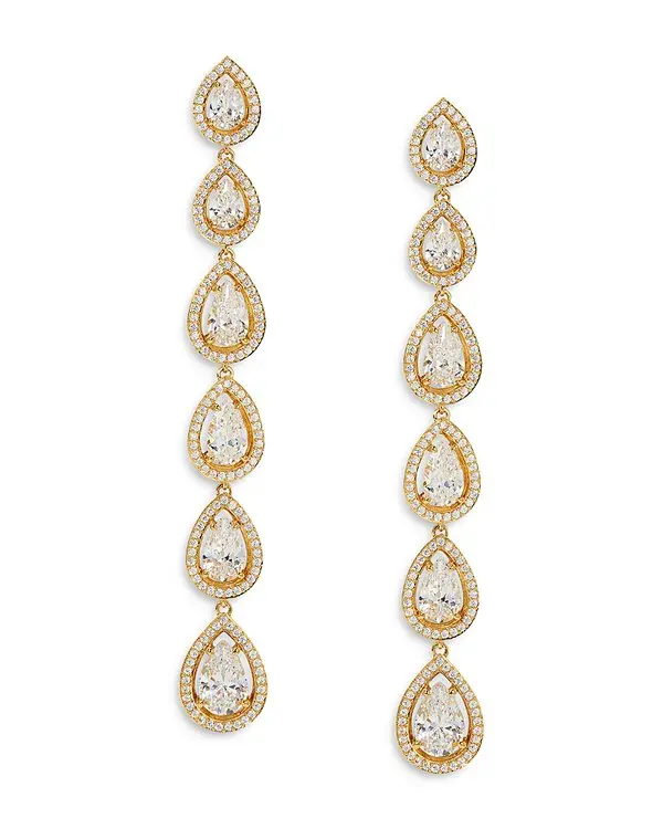 Nadri Radiant Cubic Zirconia Drop Earrings - Gold