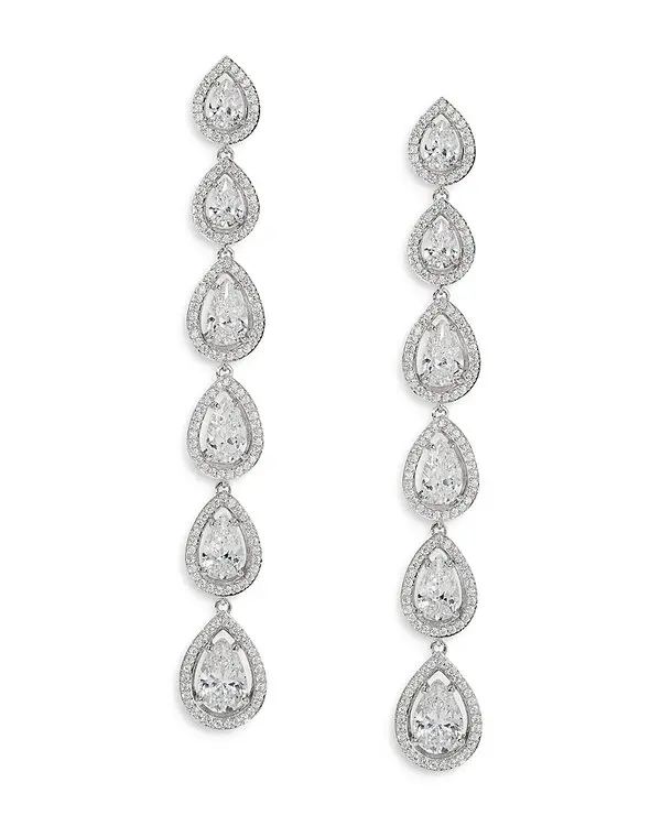 Nadri Radiant Cubic Zirconia Drop Earrings - Silver