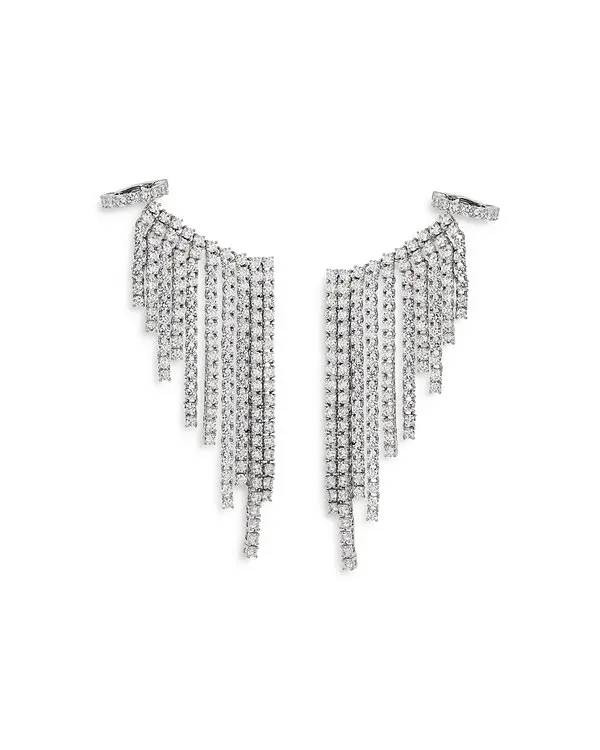 Nadri Starlet Cubic Zirconia Cuff Earrings - Silver