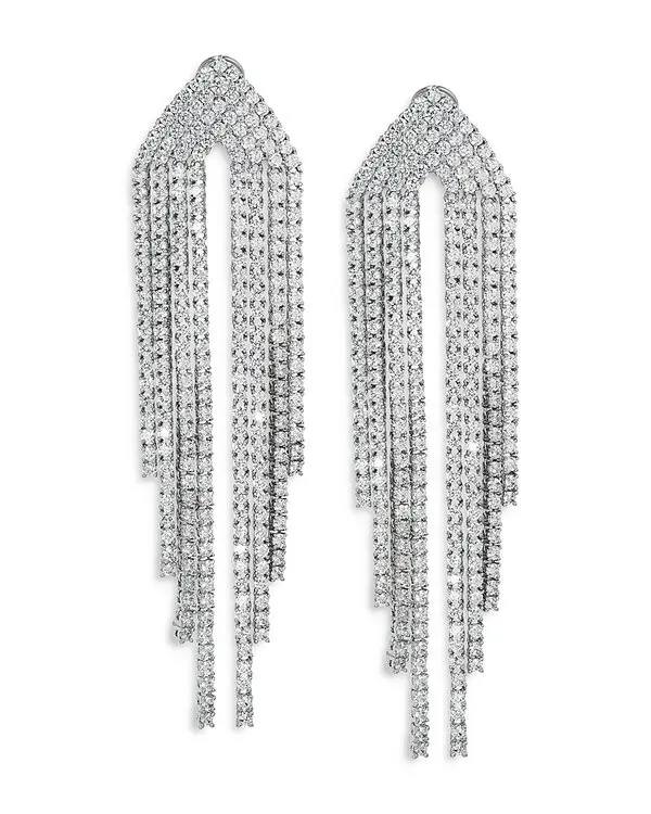 Nadri Starlet Cascading Stone Earrings - Silver