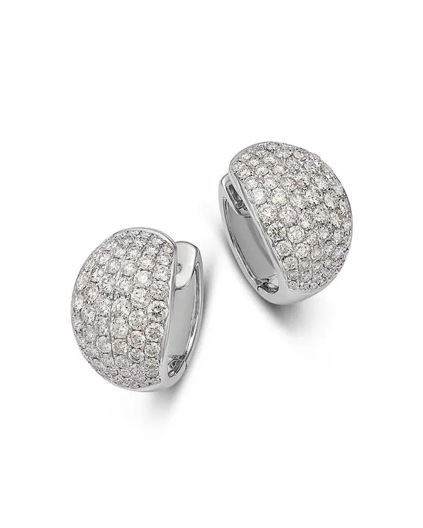 Bloomingdale'S 14k Gold 3.85 Tcw Diamond Hoop Earrings - White