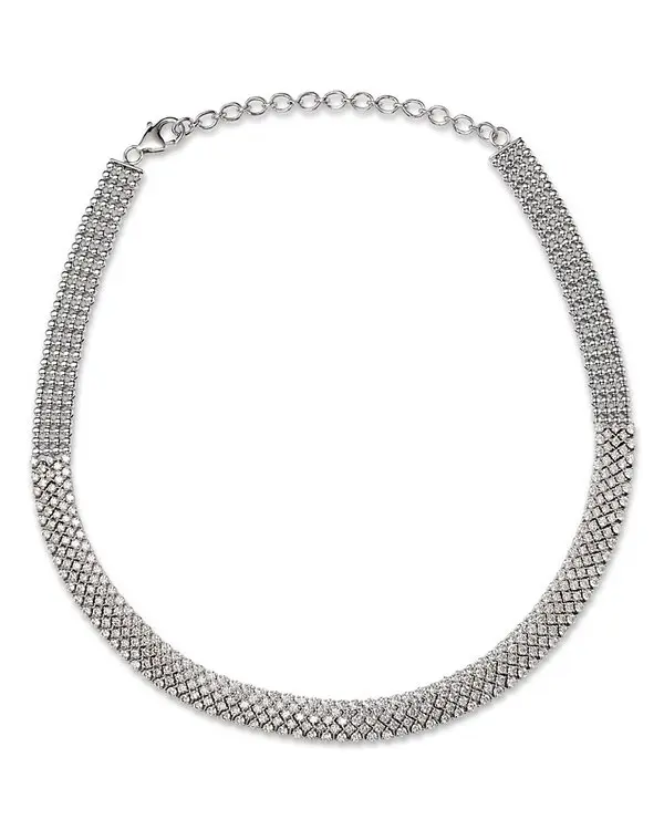 Bloomingdale'S 14k Gold 10.0 Ct. T. W. Diamond Pave Tennis Necklace - White