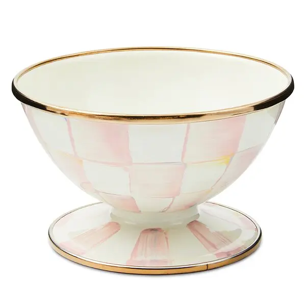 MACKENZIE-CHILDS Rosy Check Ice Cream Dish - No Color