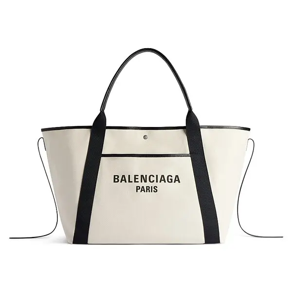 Balenciaga Biarritz Large Tote Bag - Beige/black
