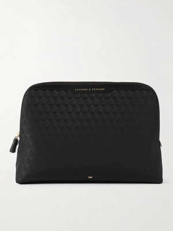 ANYA HINDMARCH Jacquard Cosmetics Case - Black