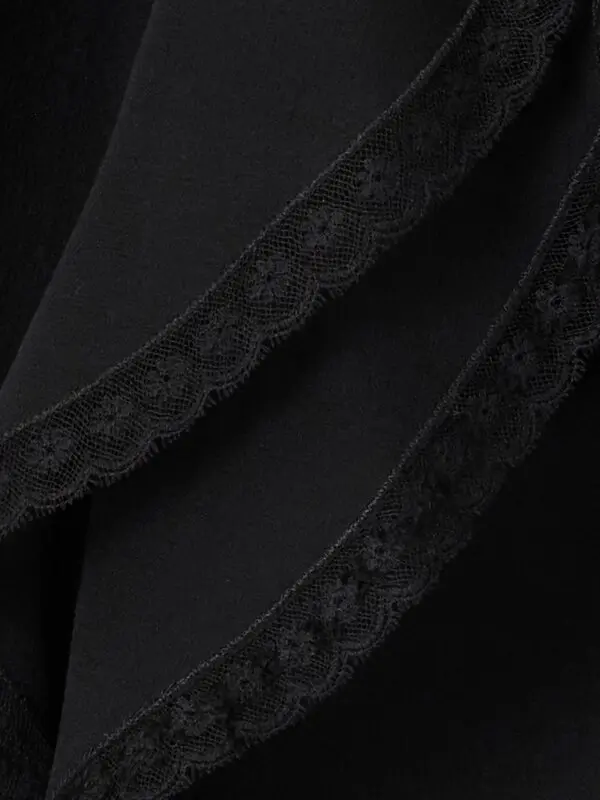 Chloé Lace-trimmed Pleated Silk-chiffon Blouse