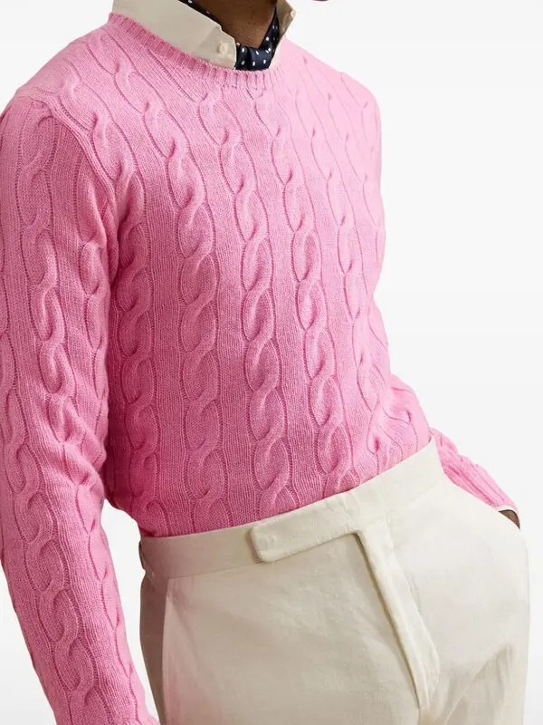 Ralph Lauren Cable-knit Cashmere Sweater - Pink