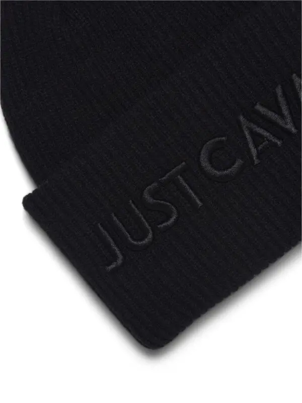 Just Cavalli Logo-embroidered Beanie - Black