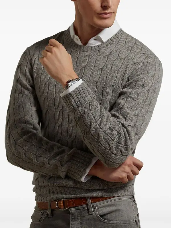 Ralph Lauren Purple Label Cable-knit Cashmere Sweater - Grey