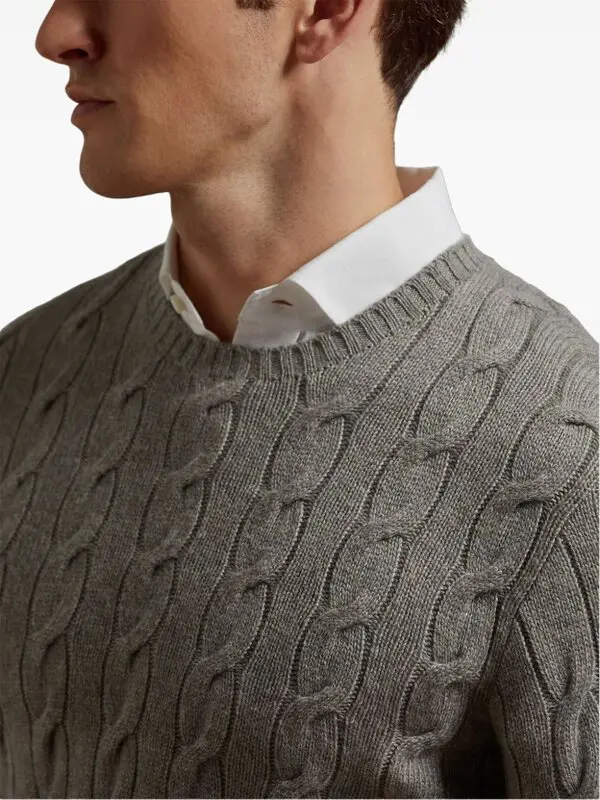 Ralph Lauren Purple Label Cable-knit Cashmere Sweater - Grey