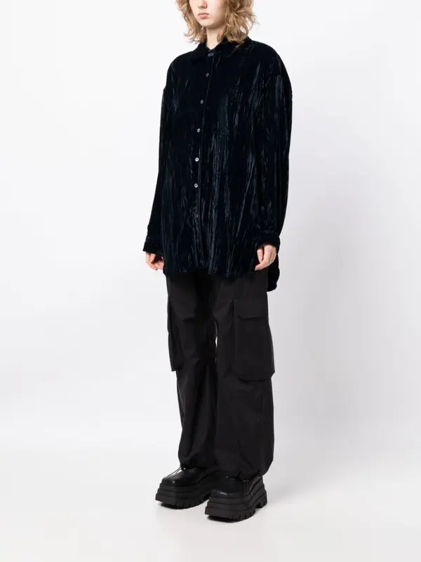 Palm Angels Velvet Crinkled Shirt