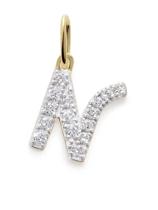 Monica Vinader 14kt Yellow Diamond "n" Charm Necklace - Gold