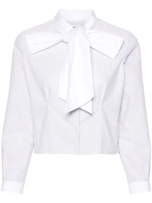 Thom Browne Pussy-bow Cotton Blouse