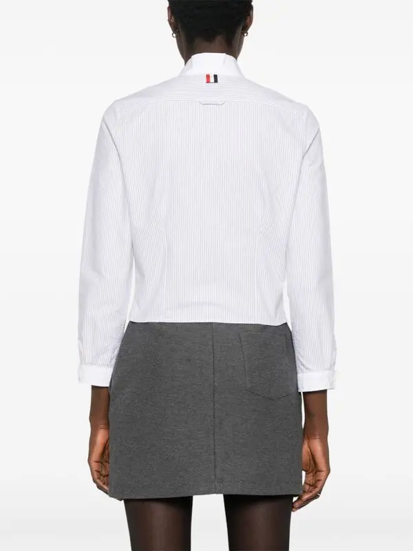 Thom Browne Pussy-bow Cotton Blouse