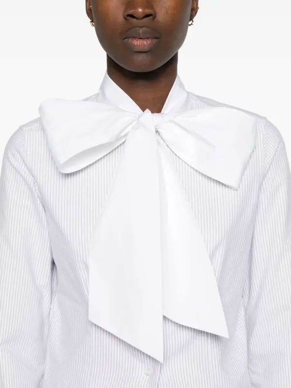 Thom Browne Pussy-bow Cotton Blouse
