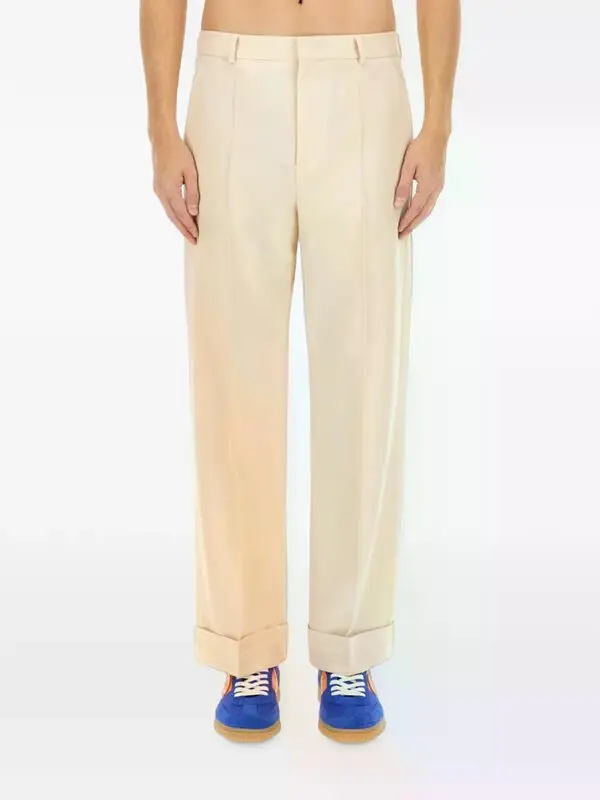 Valentino Garavani Gabardine Wool Trousers - Neutrals