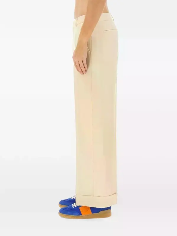 Valentino Garavani Gabardine Wool Trousers - Neutrals