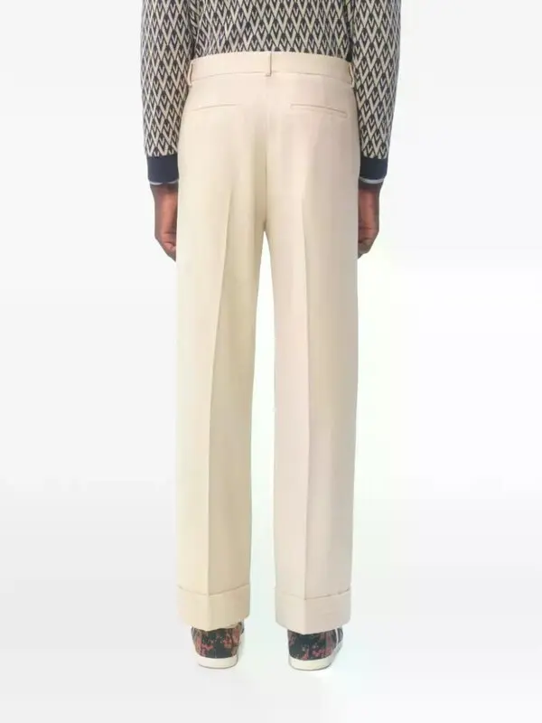Valentino Garavani Gabardine Wool Trousers - Neutrals