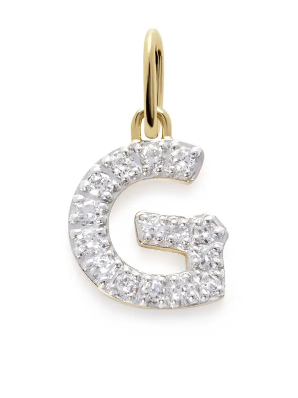 Monica Vinader 14kt Yellow Initial G Diamond Pendant - Gold
