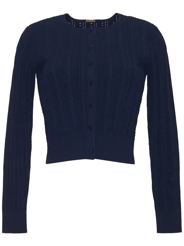 Adam Lippes Pointelle-knit Cardigan - Blue