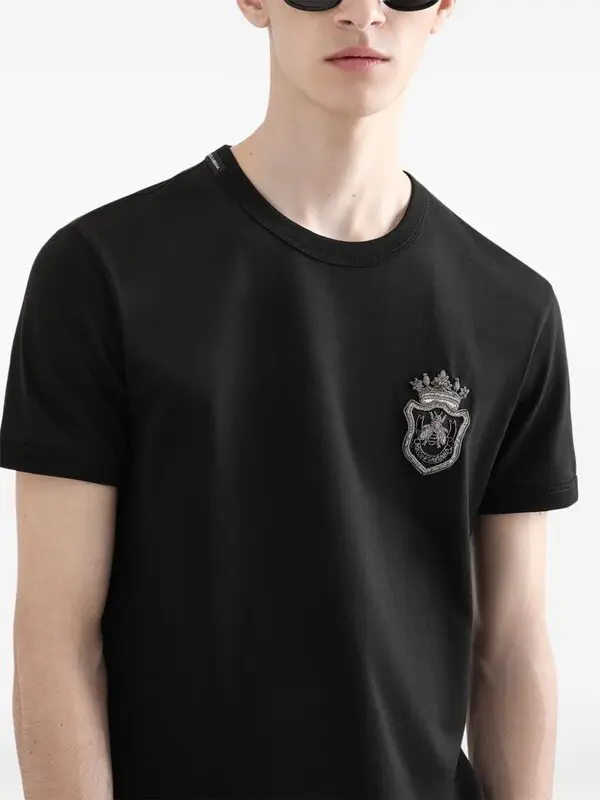 Dolce & Gabbana Embroidered Logo T-shirt - Black
