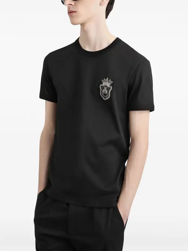 Dolce & Gabbana Embroidered Logo T-shirt - Black