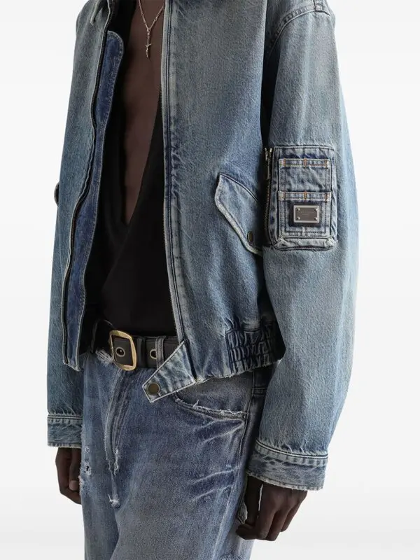 Dolce & Gabbana Logo-appliqué Denim Jacket