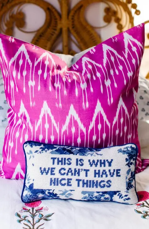 FURBISH Nice Things Needlepoint Pillow