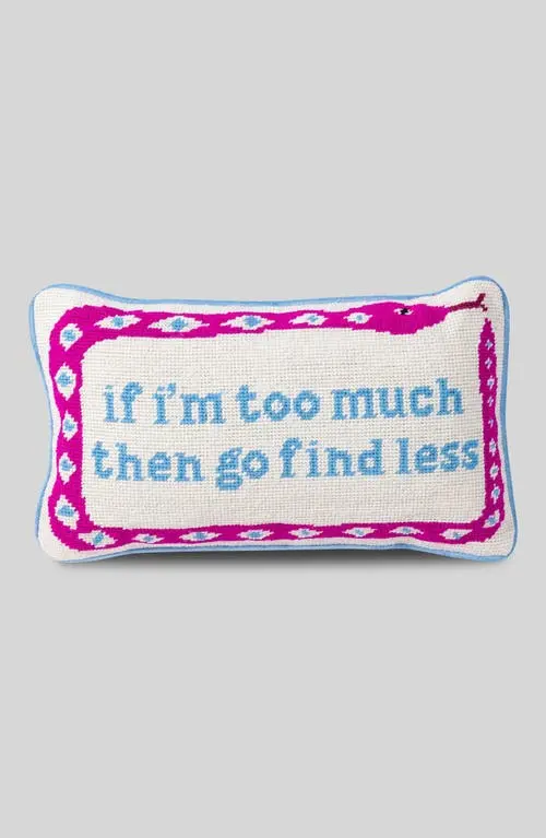FURBISH Go Find Less Needlepoint Pillow - Blue