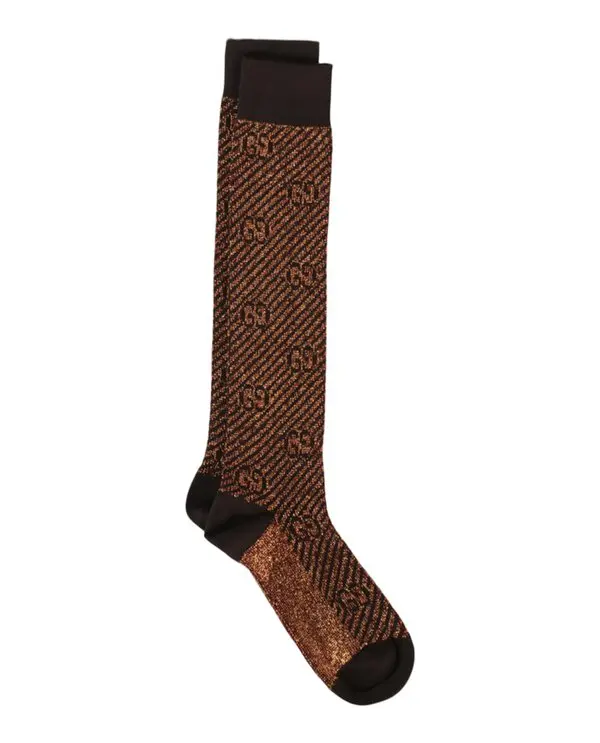 Gucci Bardiall Metallic Socks - Brown