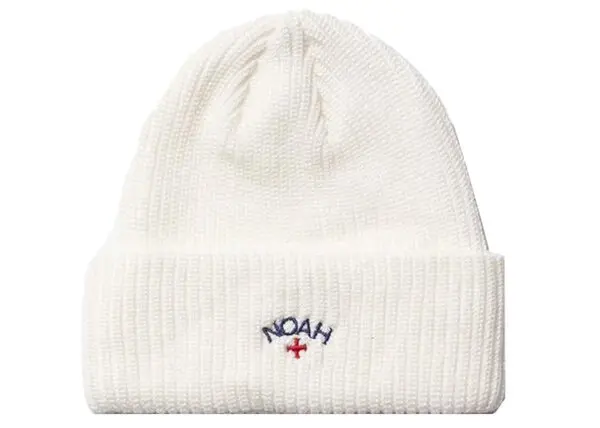 NOAH Core Logo Beanie - White