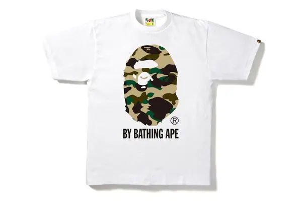 A BATHING APE 1st Bathing Tee Shirt - White/camo