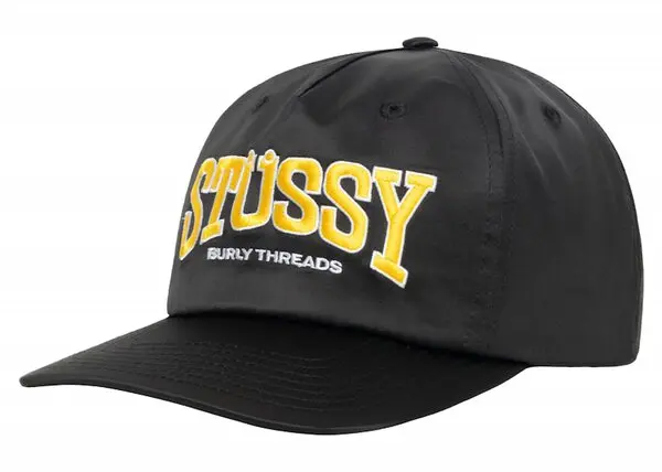 StÜssy Mid Depth Burly Threads Snapback - Black